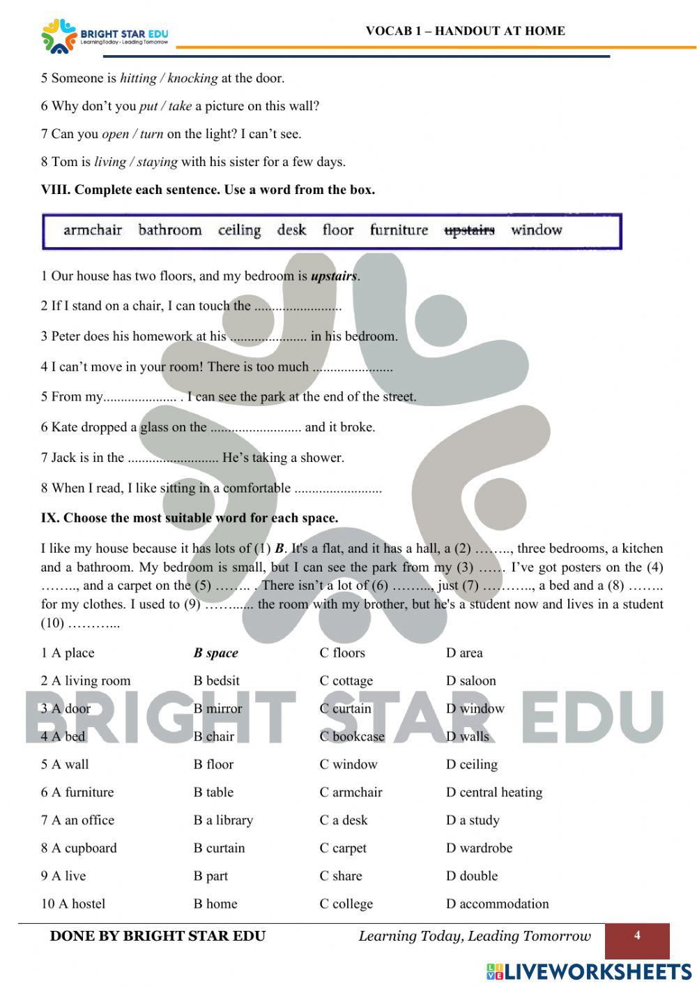 (KET) Home & Ho… | Free Interactive Worksheets | 1970185