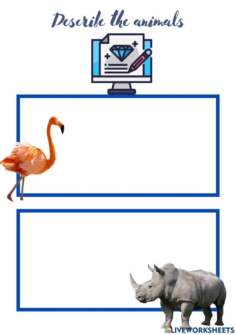 Decribe the animal worksheet | Live Worksheets