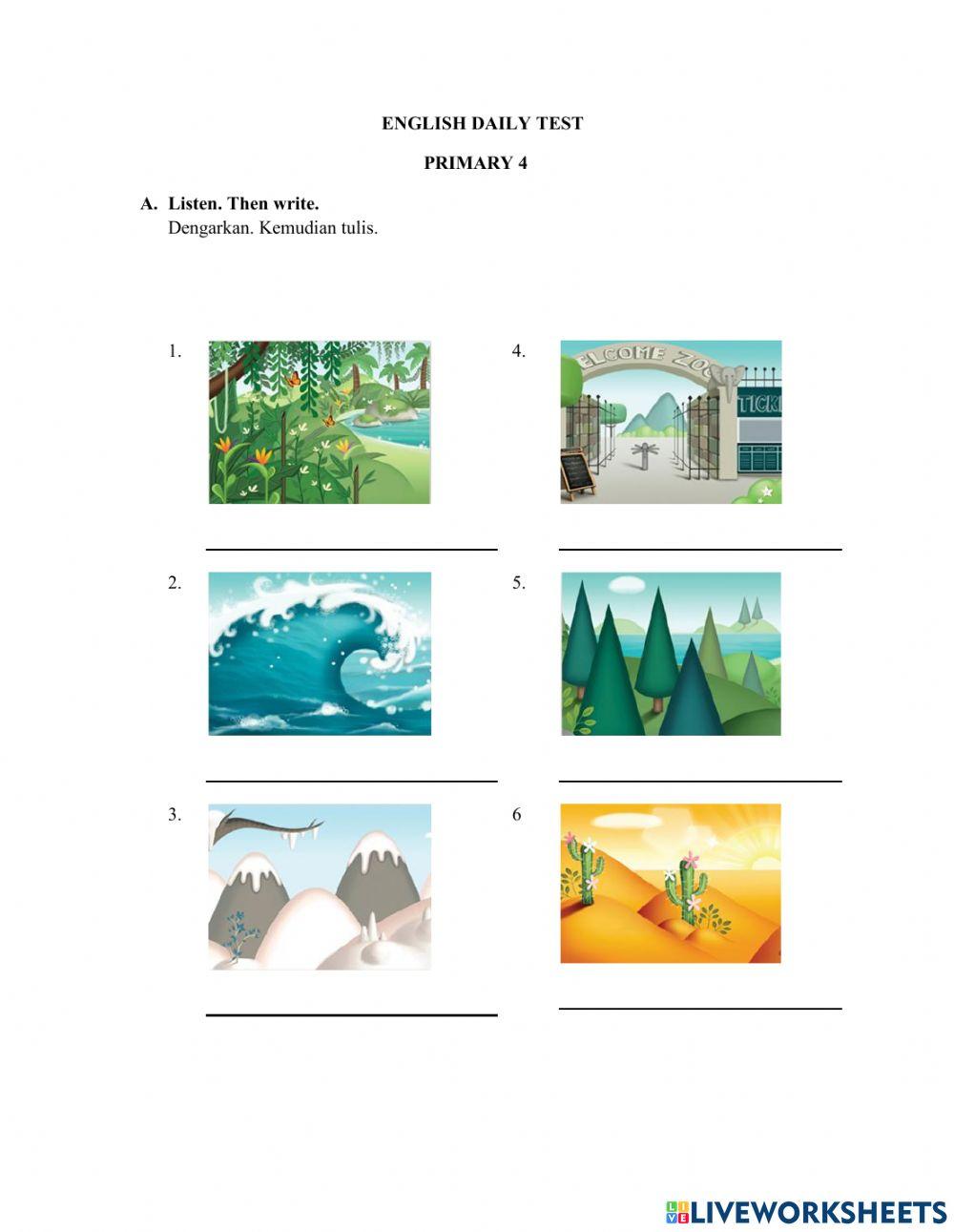 P4 English Daily Test 3 2812128 | Alfilia Sanjaya