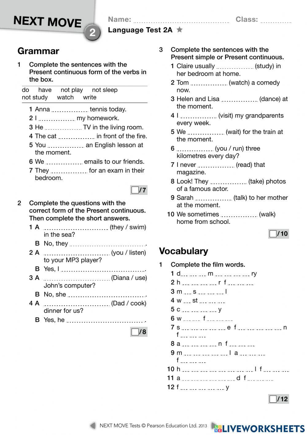 NM2 test unit 2 online exercise for | Live Worksheets