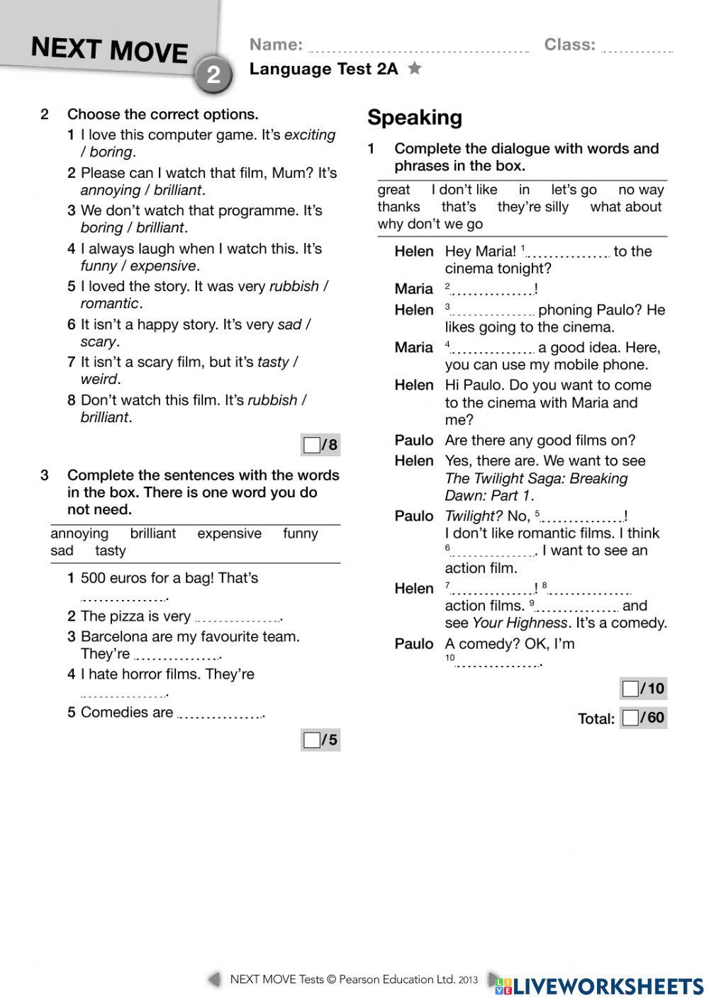 NM2 test unit 2 online exercise for | Live Worksheets