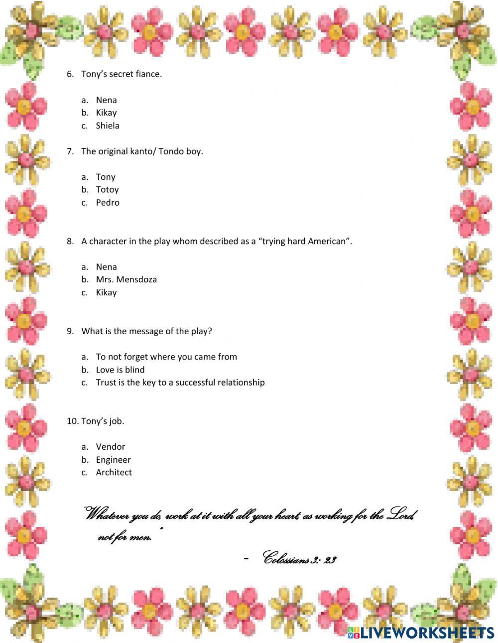 3RD EXAM PART 3 online exercise for | Live Worksheets