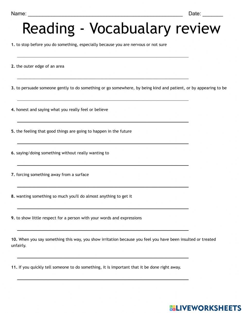 2nd practice vo… | Free Interactive Worksheets | 2812257