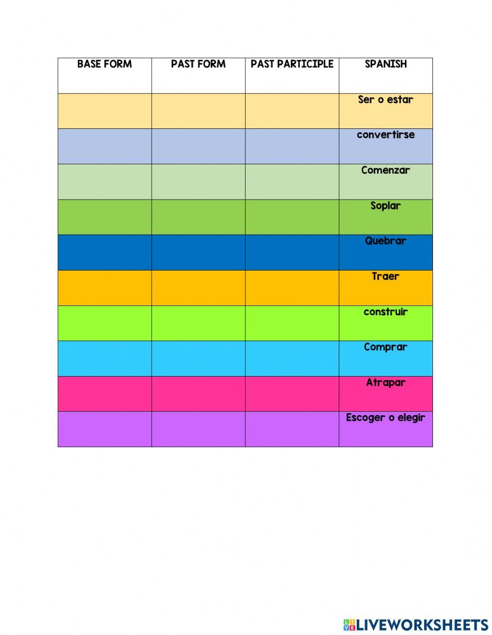 Verbs quiz 1-10 online exercise for | Live Worksheets