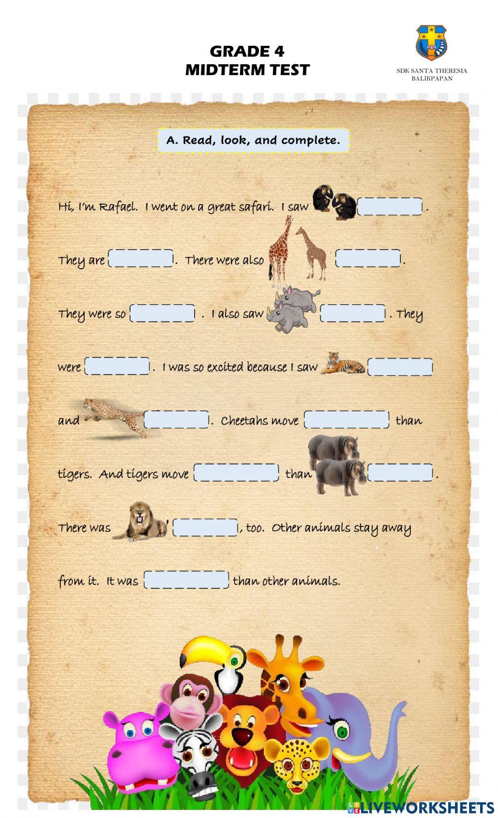 Pdf online activity: Midterm test | Live Worksheets