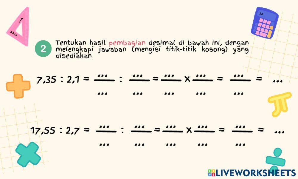 2812501 | Tugas 6 Perkalian dan Pembagian Desimal