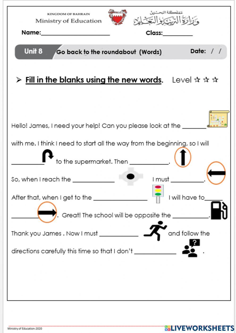 Directions online exercise for grade 5 | Live Worksheets