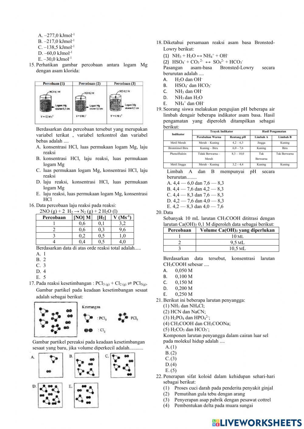 Materi kimia worksheet | Live Worksheets