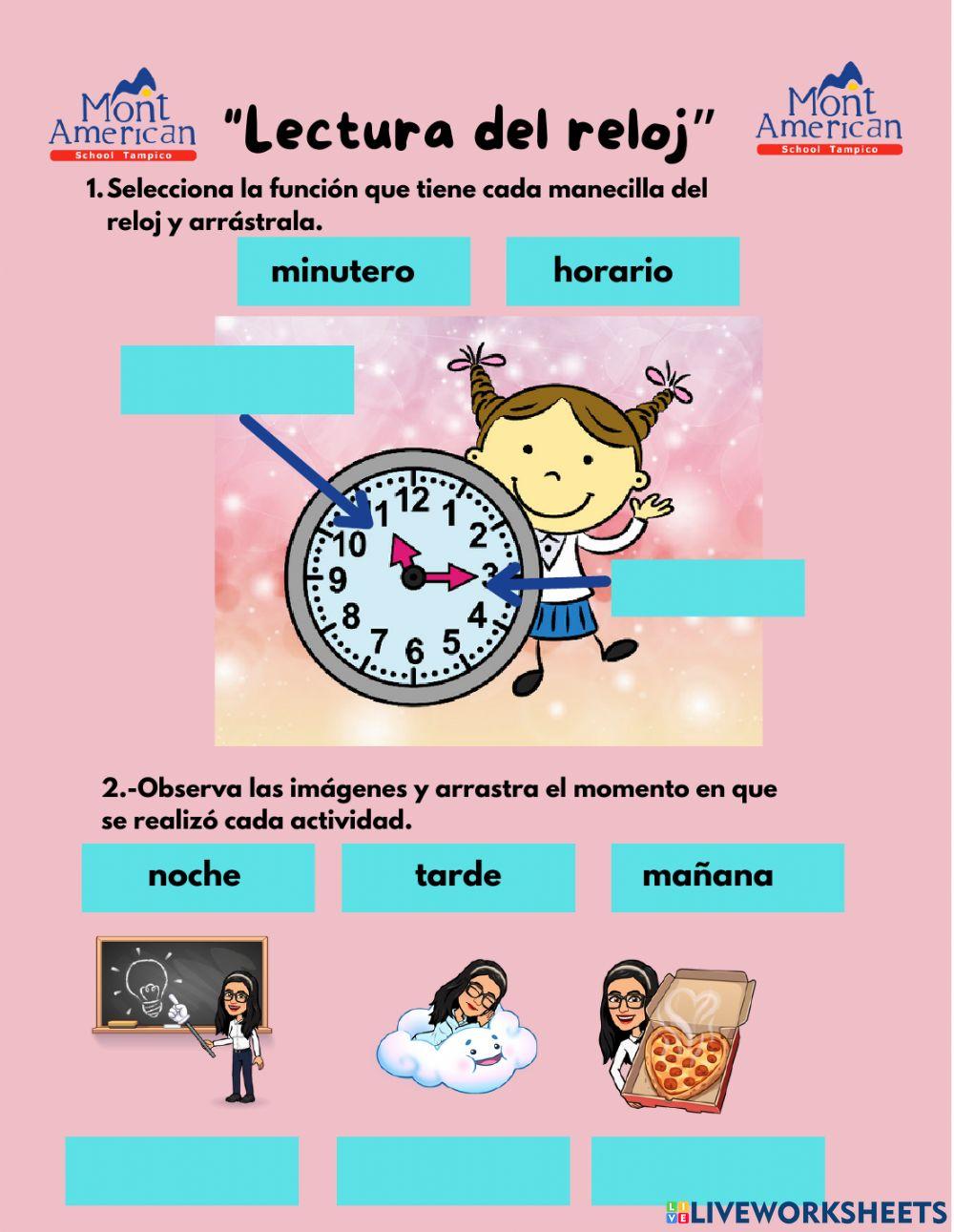 Reloj free online exercise | Live Worksheets