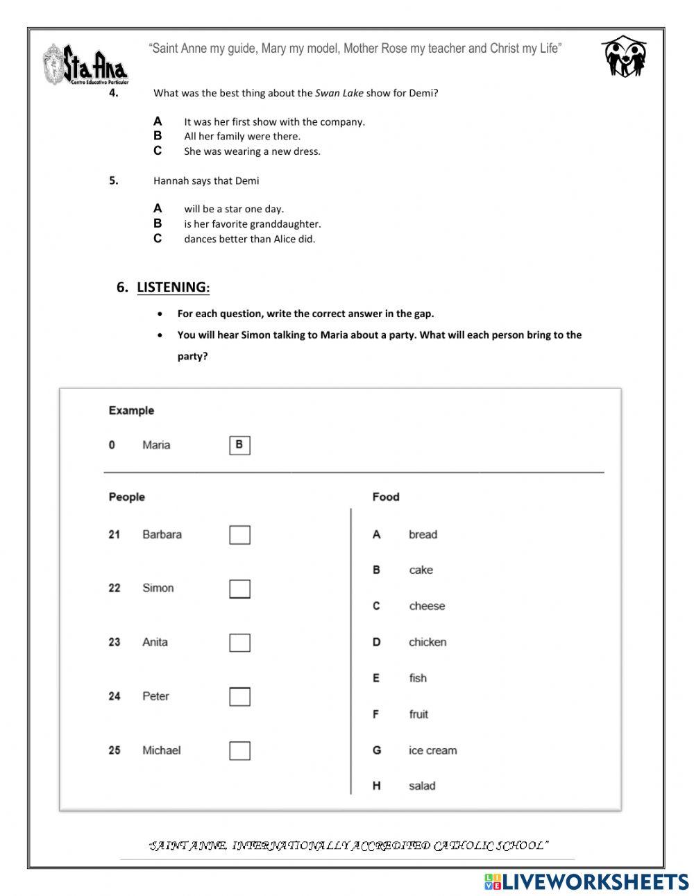 EVALUATION 1 worksheet | Live Worksheets