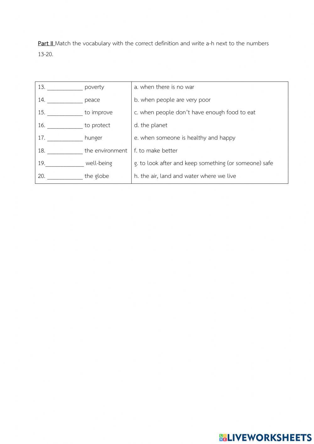 Final Test online exercise for Grade 7 | Live Worksheets