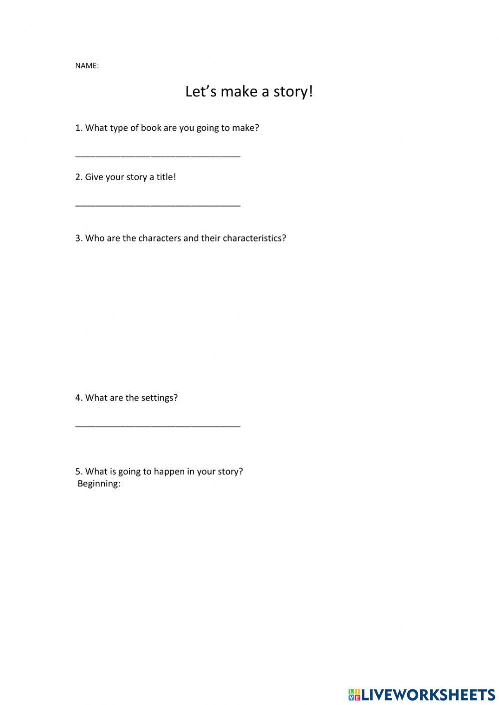 PIBG Story making online exercise for | Live Worksheets