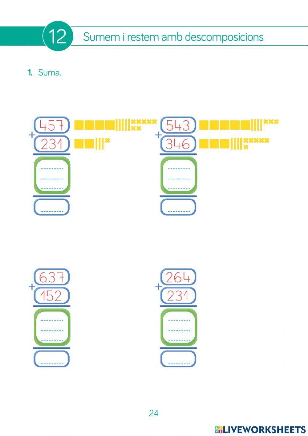Sumes i restes descomposant INNOVAMAT online exercise for | Live Worksheets