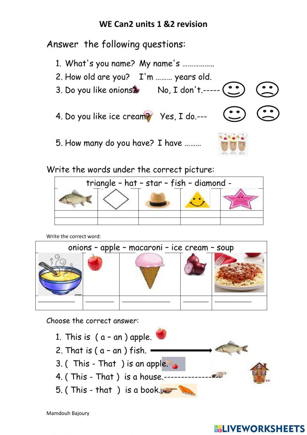 WeCan2unit1&2 worksheet | Live Worksheets