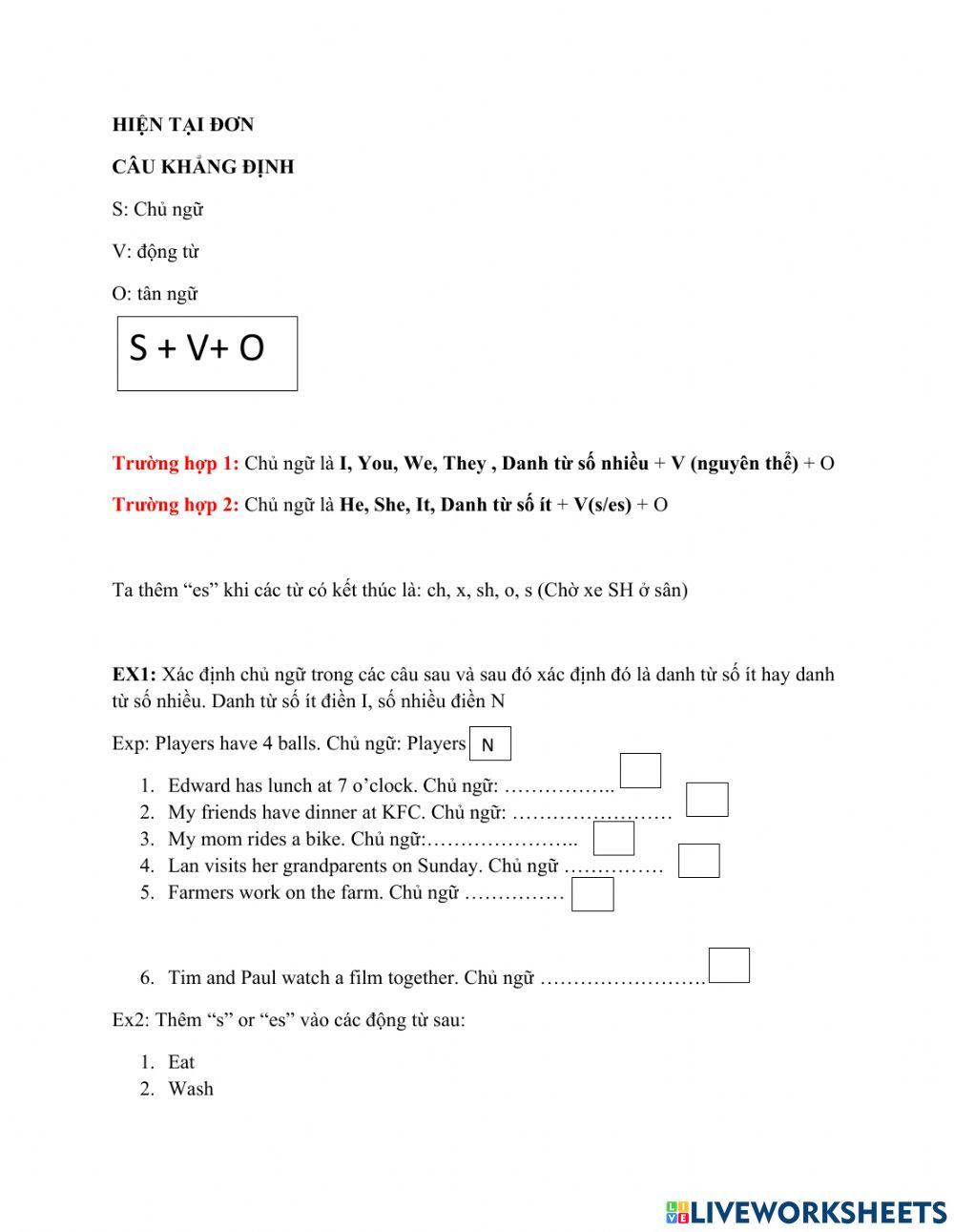 Present simple online exercise for grade 4 | Live Worksheets