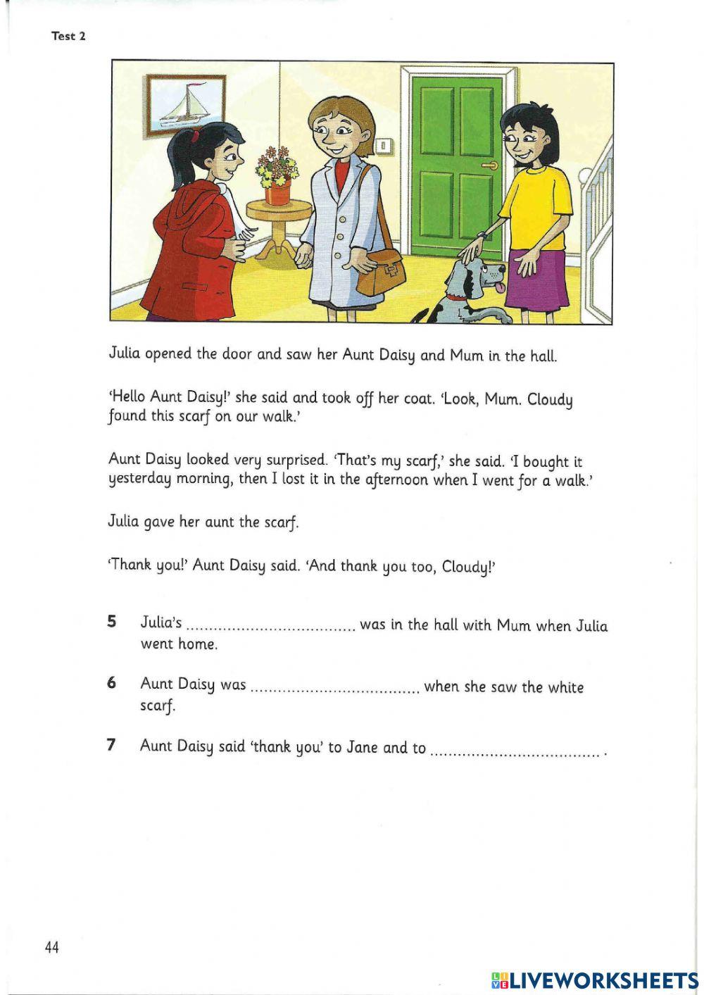 4291708 | MOVERS TEST 2 - READING - WRITING PART 5,6