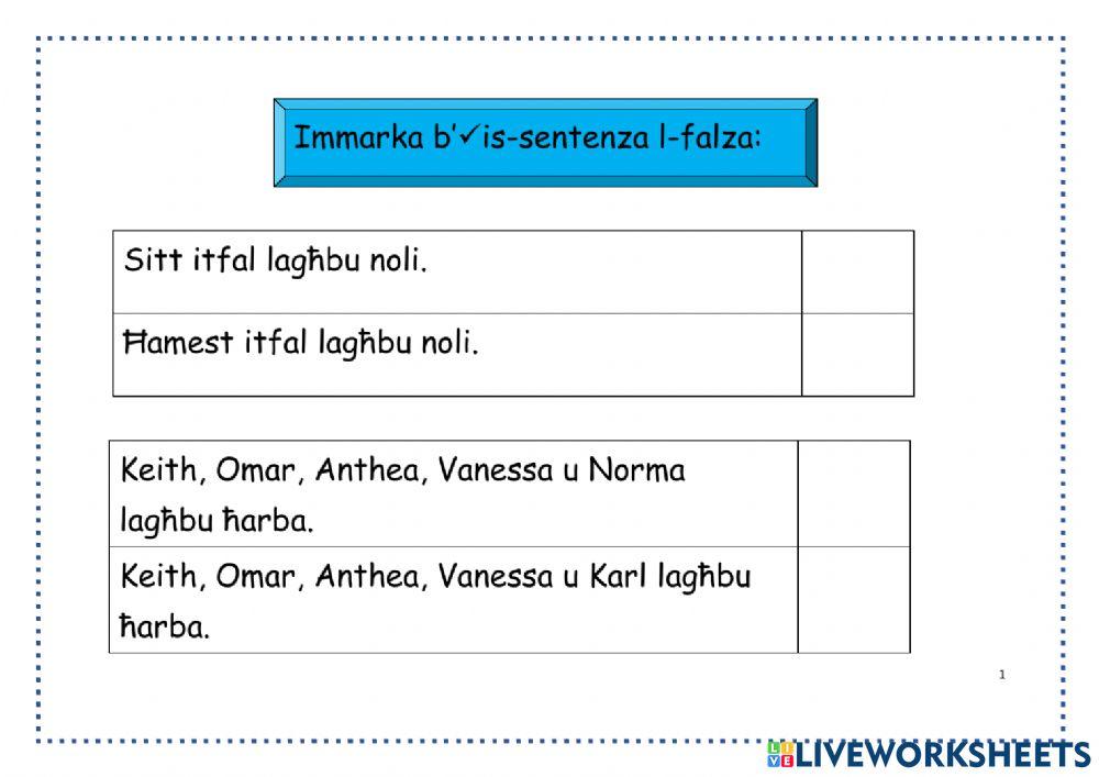 Tahrig is-Smigh Il-Brejk online exercise for | Live Worksheets
