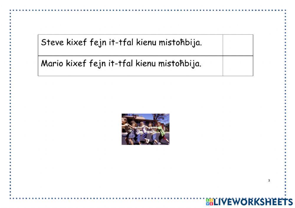 Tahrig is-Smigh Il-Brejk online exercise for | Live Worksheets