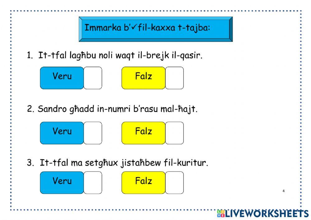 Tahrig is-Smigh Il-Brejk online exercise for | Live Worksheets