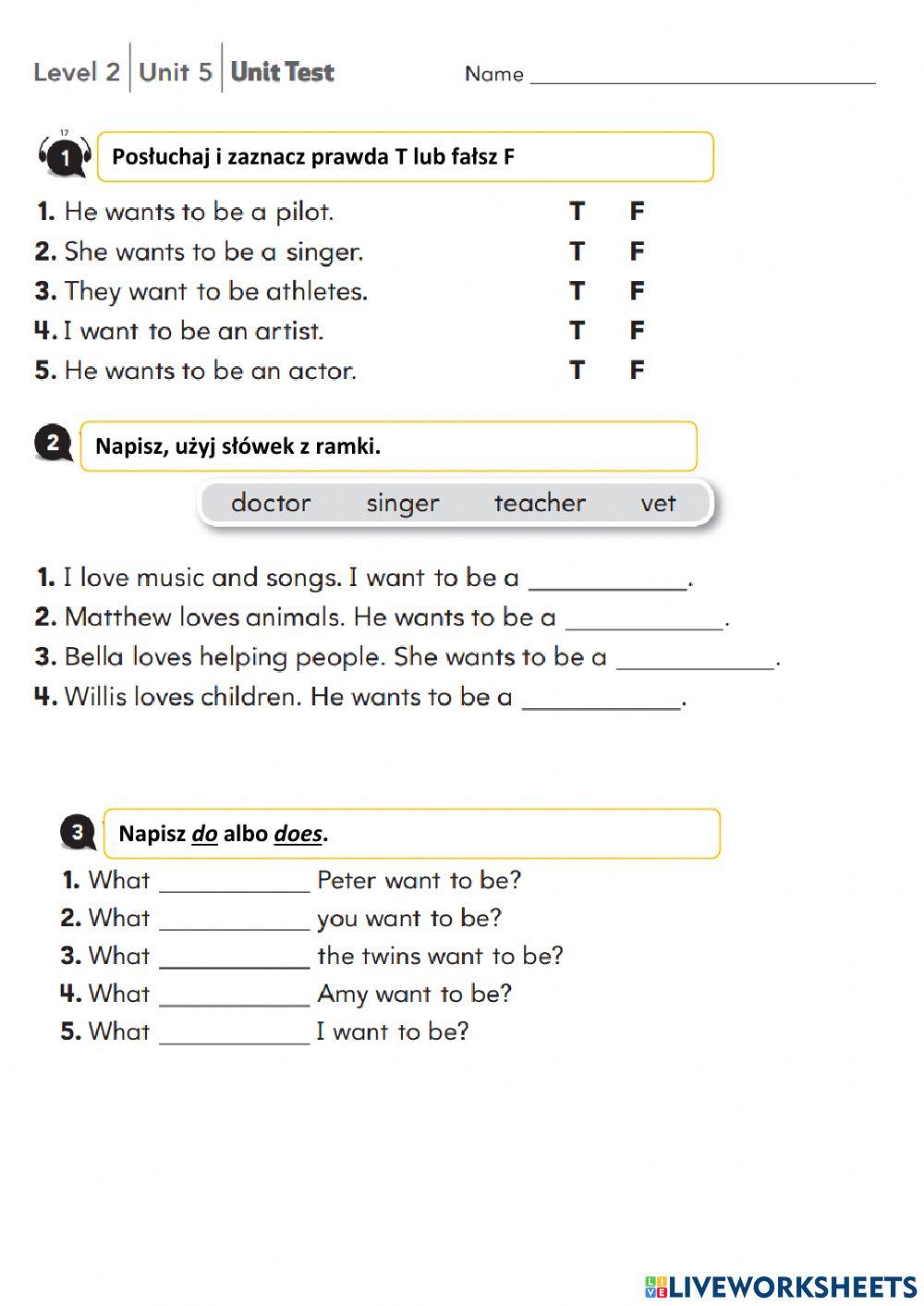 1913206 | B2 Unit 5 test | Karola20 | LiveWorksheets