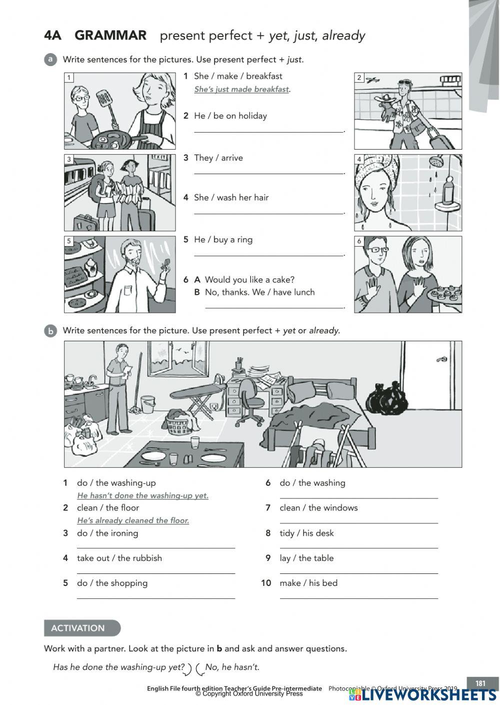 Present Perfect Homework Entry 2 online exercise for | Live Worksheets