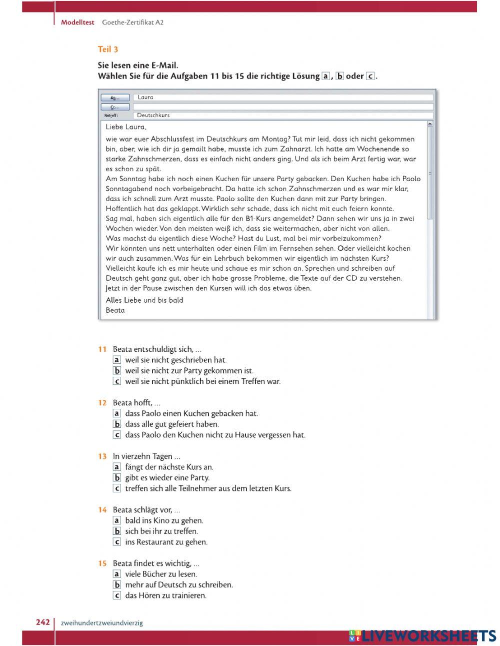 Lesen A2 Vuthuh… | Free Interactive Worksheets | 1913397