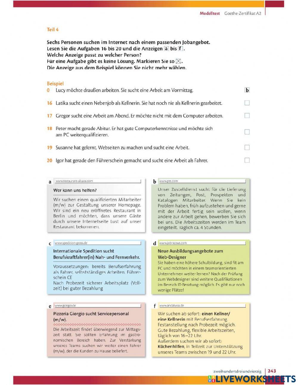 Lesen A2 Vuthuh… | Free Interactive Worksheets | 1913397