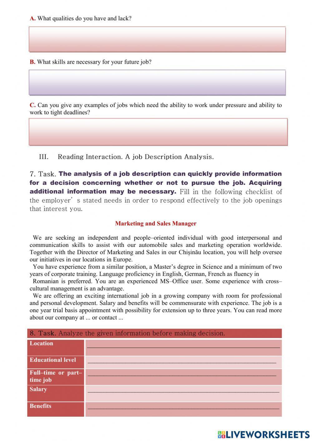 Job Advertisement 1914138 | BinzaruMarina | Live