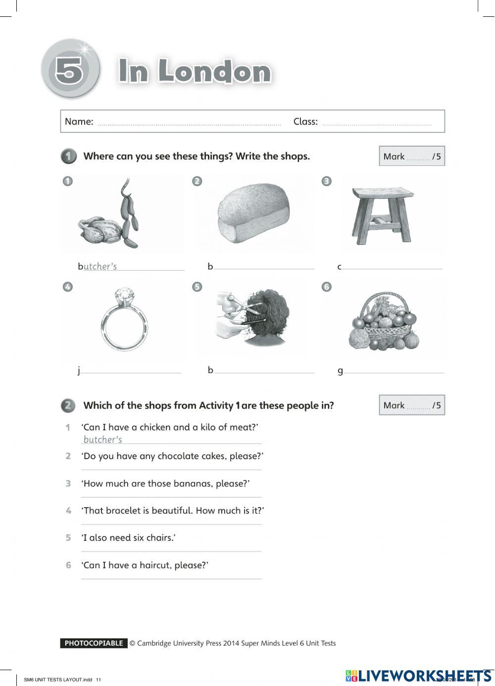 Exam unit 5 6th grade 6843942 | MAYRA OLIVARES | Live