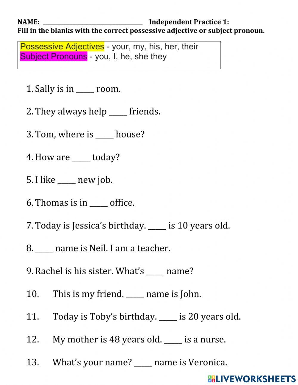 Lydia-independent-practice1 online exercise for | Live Worksheets