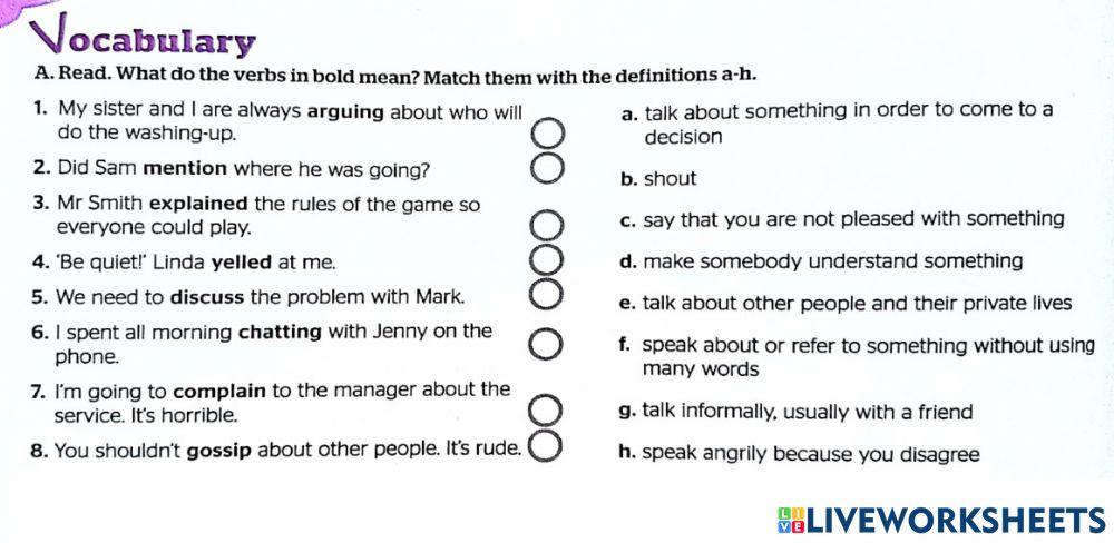 5321210 | Unit 1 Let's Chat 1a Vocabulary 1b.A pg16