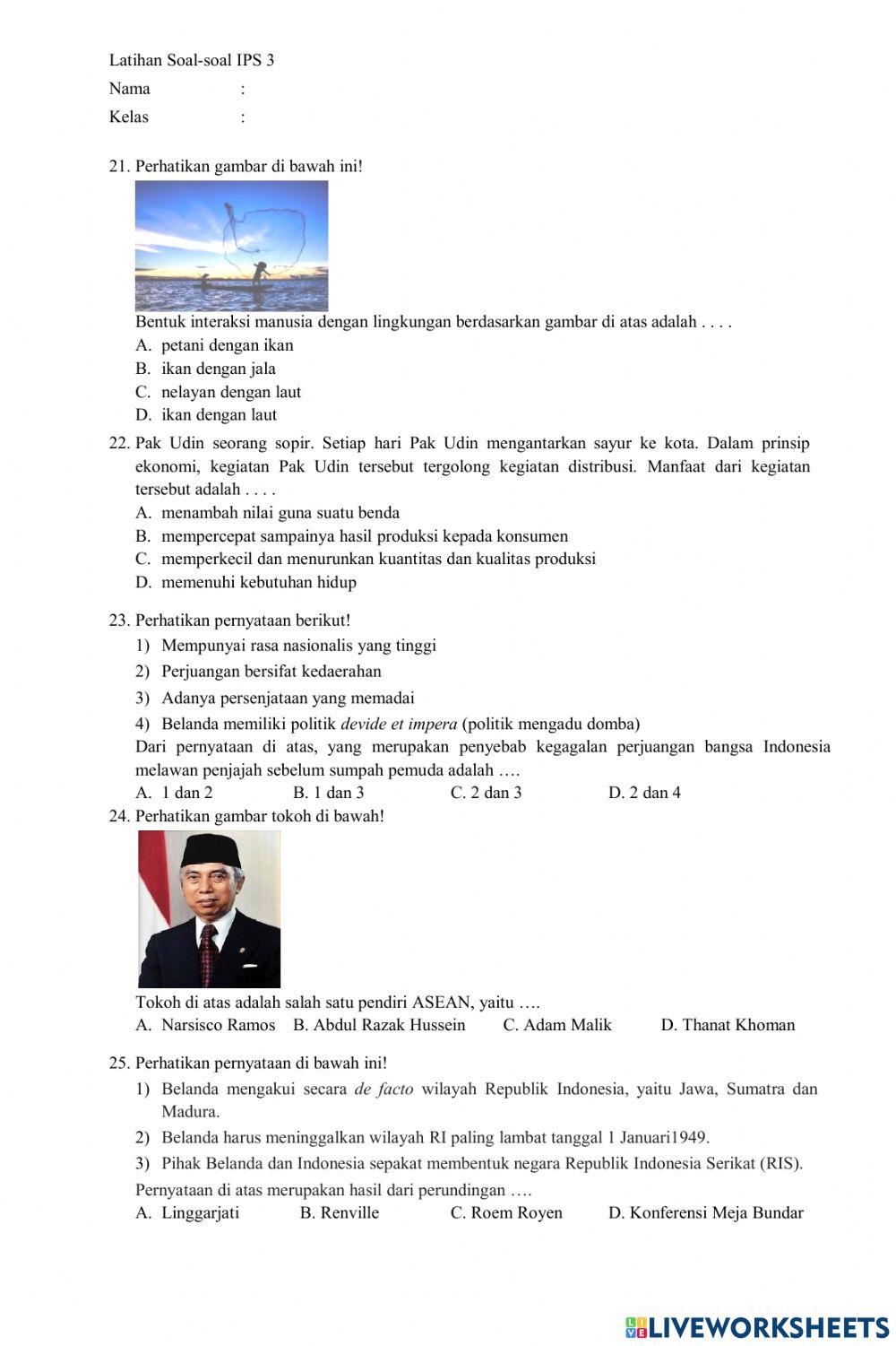 Latihan IPS 3 | Free Interactive Worksheets | 7613985