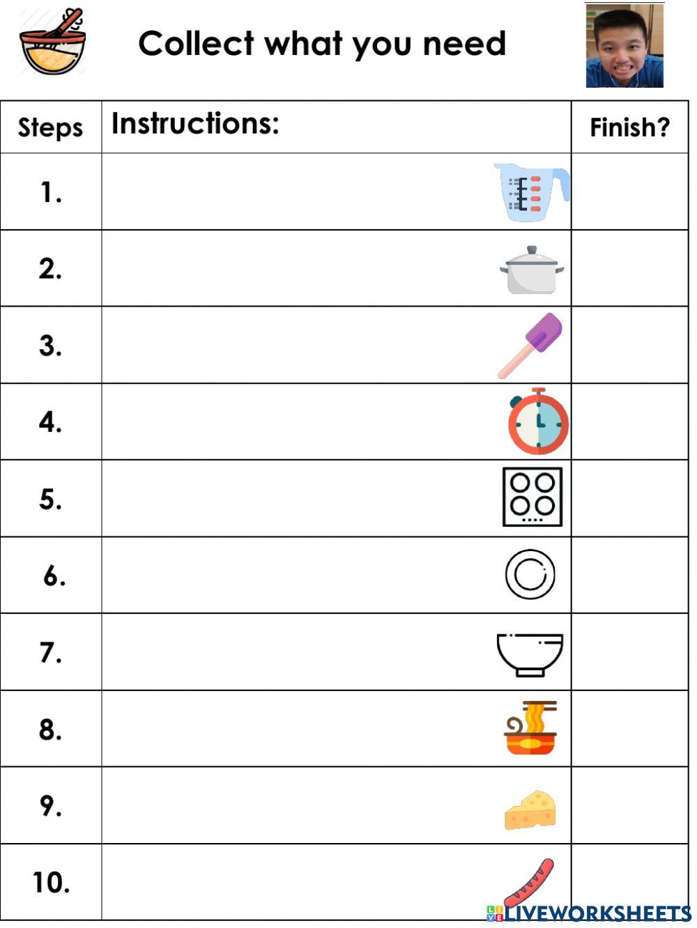 Maggi ingredient list worksheet | Live Worksheets