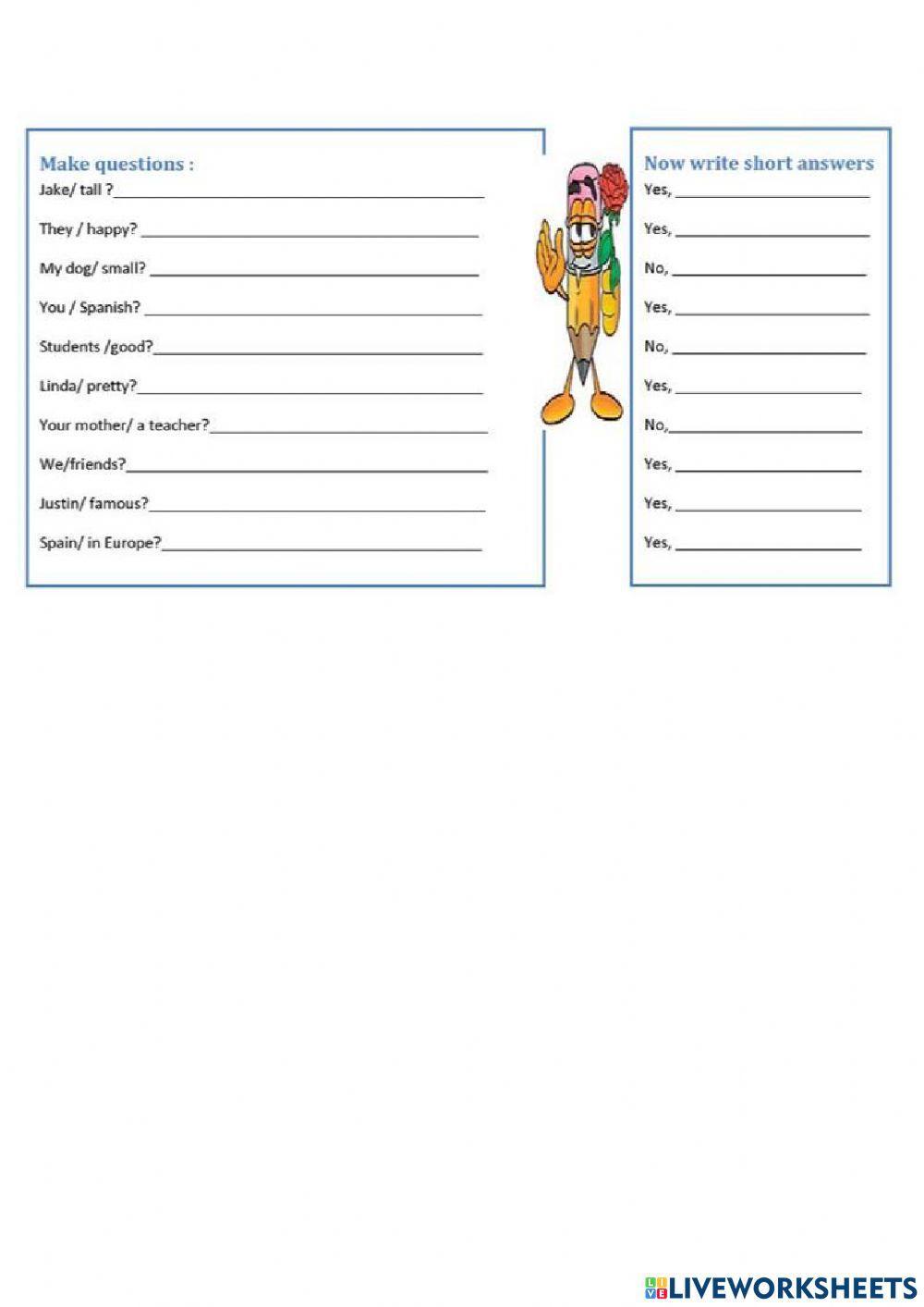 Lesson 4: yes-n… | Free Interactive Worksheets | 1971968