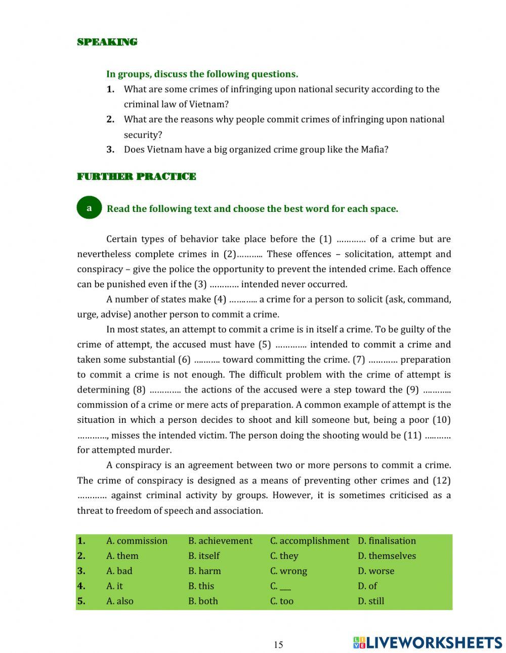 Further practice 1972473 | nkhanh | Live Worksheets