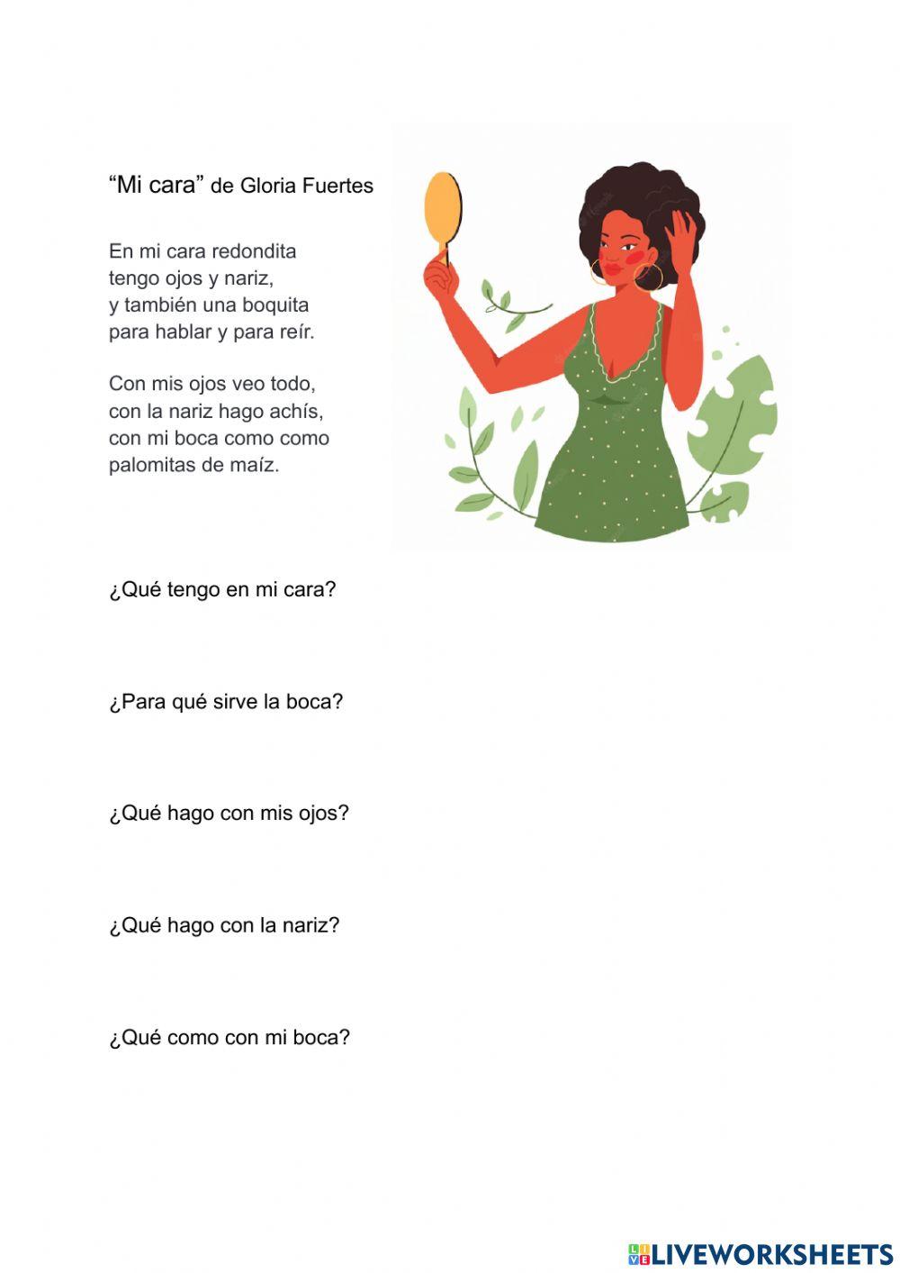 -Mi Cara- de Gl… | Free Interactive Worksheets | 1972472