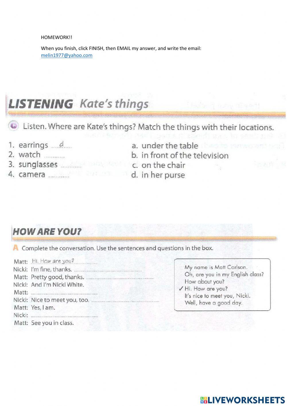 Homework 2 online activity for adult | Live Worksheets