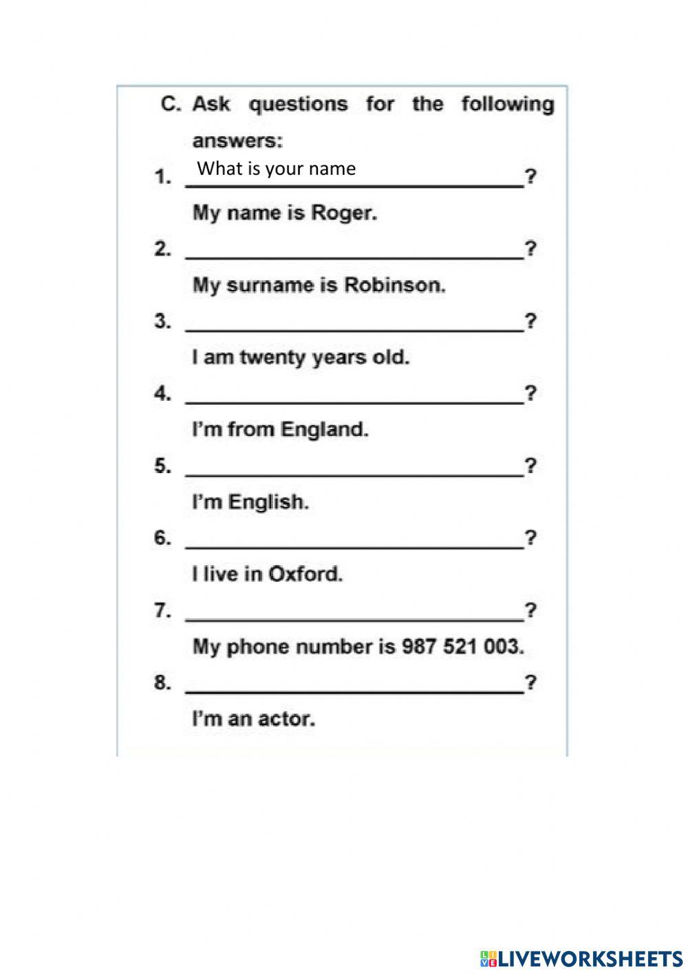 Homework 2 online activity for adult | Live Worksheets