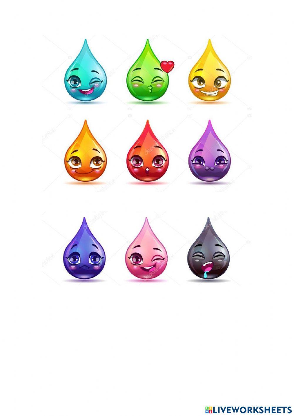 Drop colors worksheet | Live Worksheets