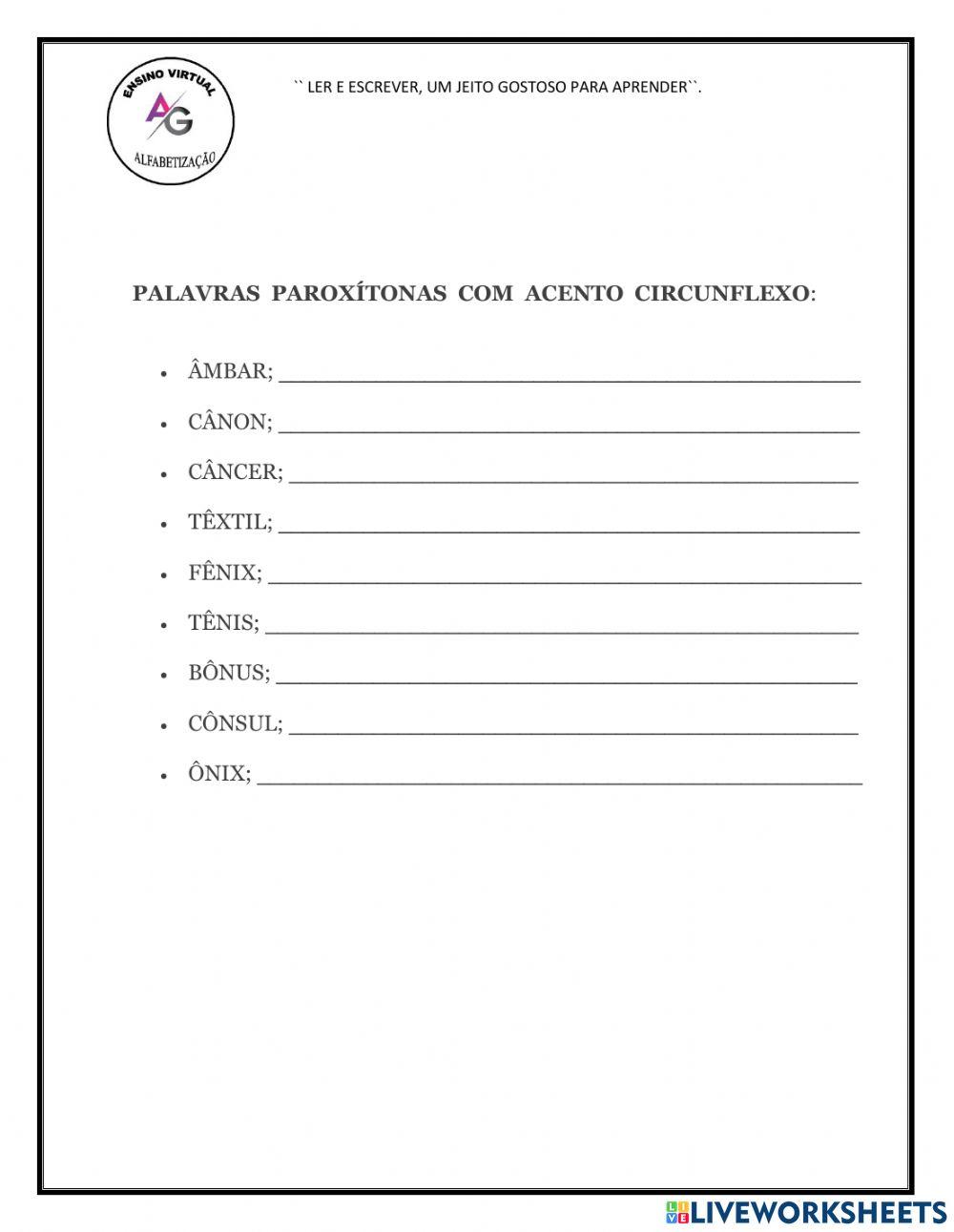 Acento | Gleysiele | Live Worksheets