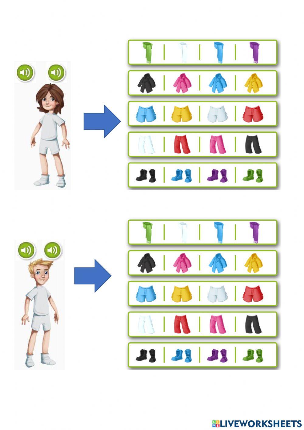 Clothes | Free Interactive Worksheets | 1973845