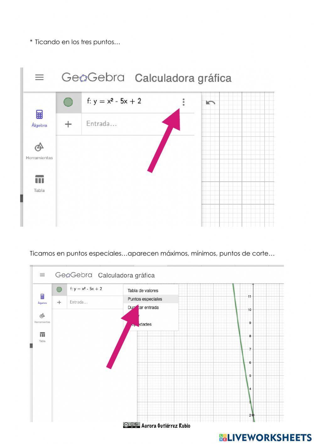 FUNCIONES CON GEOGEBRA (I) 1973880 | Aurora | Live