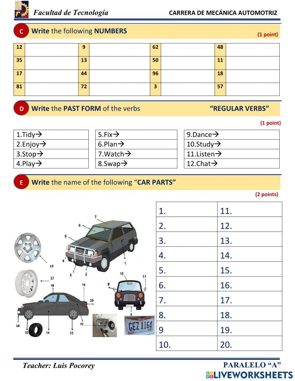 1st-TEST-TECHNICAL ENGLISH worksheet | Live Worksheets
