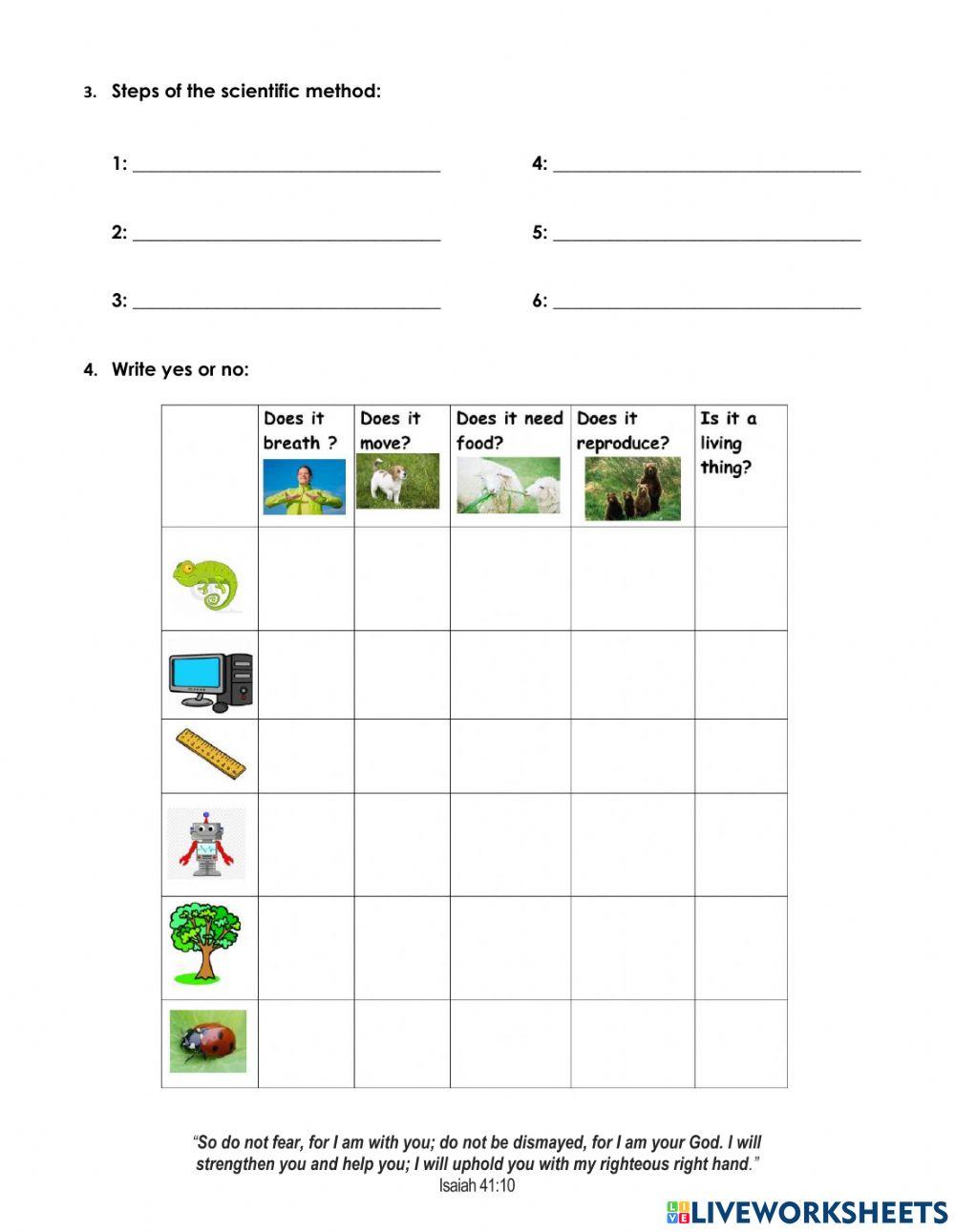 Science online exercise for FFS | Live Worksheets