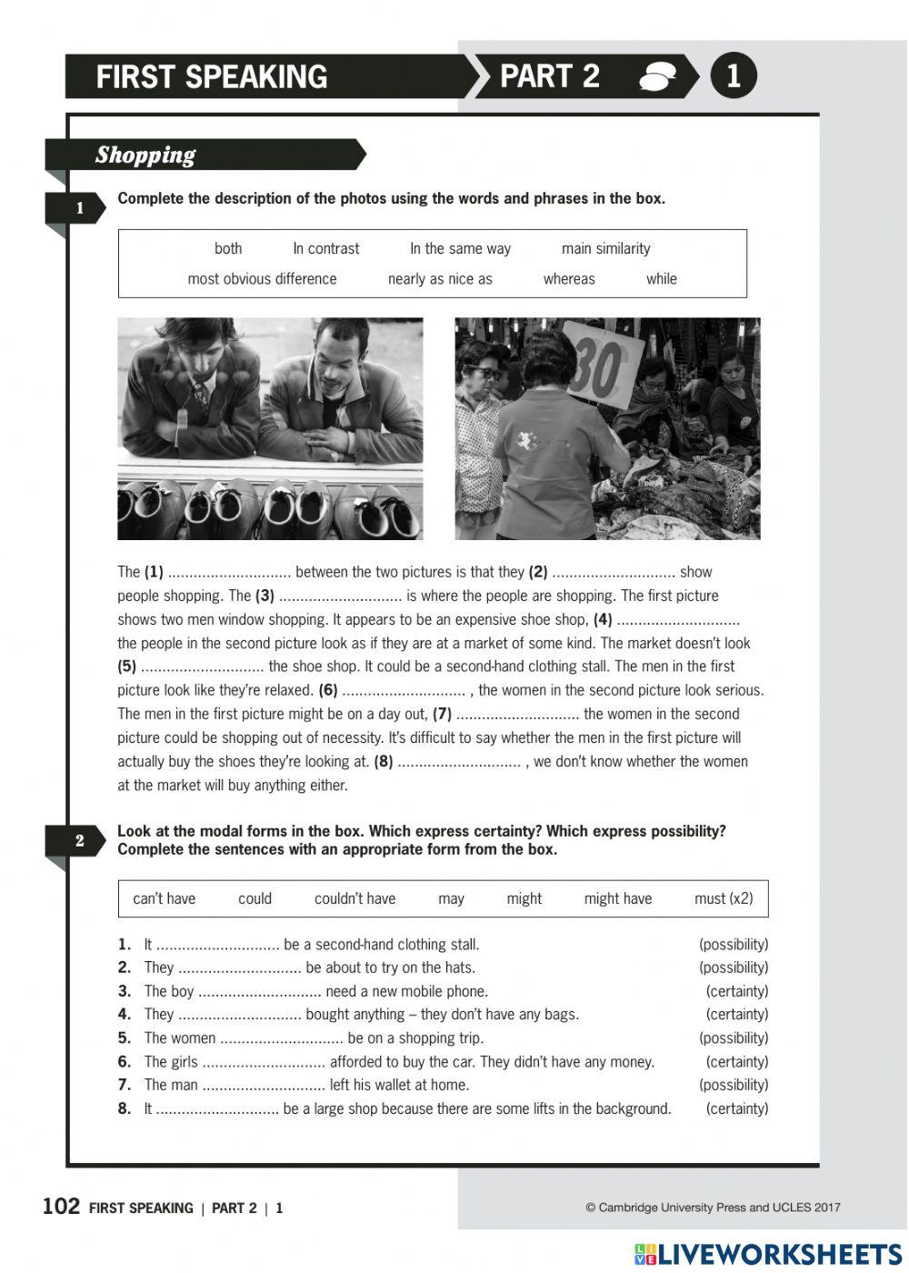 Fce Speaking Part 2 Online Exercise For Live Worksheets
