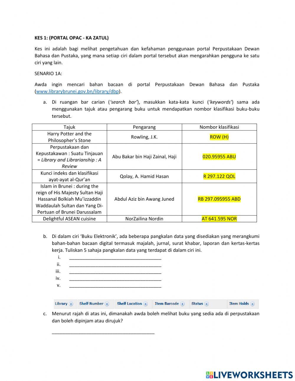 Contoh | Free Interactive Worksheets | 1974983