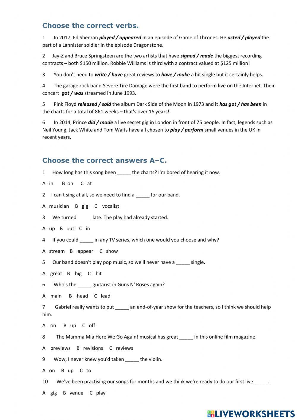 Unit 7 Vocabulary + Listening worksheet | Live Worksheets