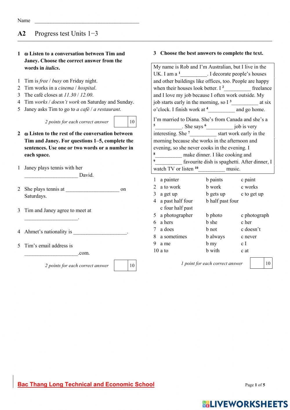 Navigate A2 Pro… | Free Interactive Worksheets | 5321942