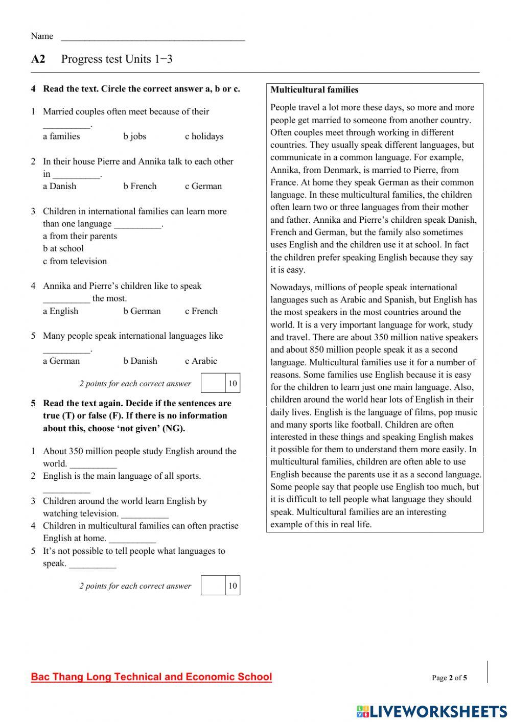 Navigate A2 Pro… | Free Interactive Worksheets | 5321942