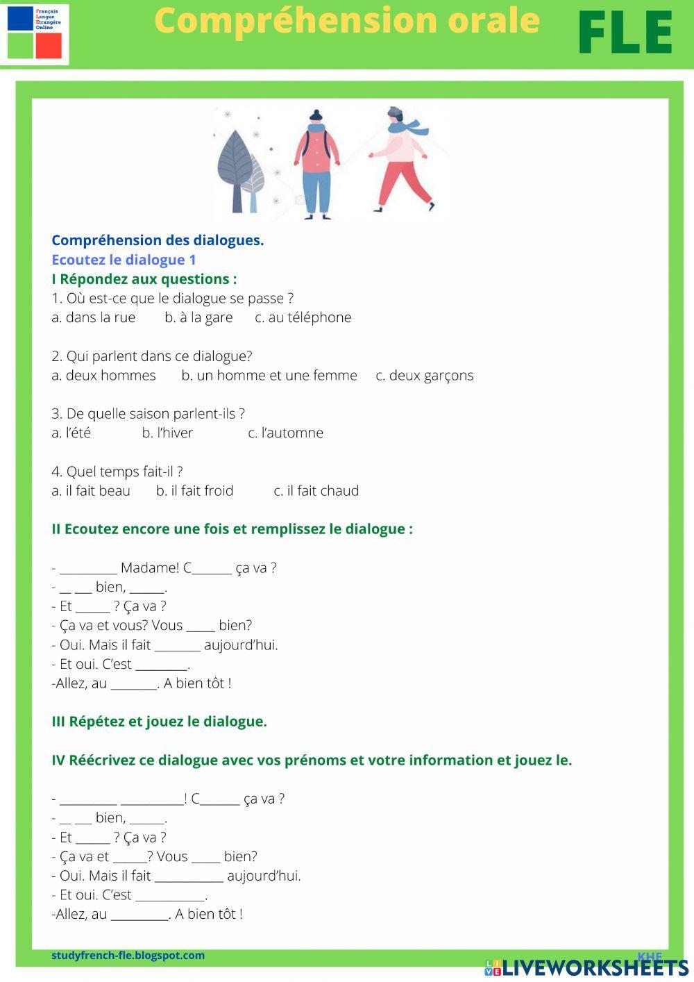 1975429 | Compréhension orale | ElenaB | LiveWorksheets